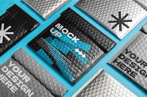 Premium Psd Above View Bubble Wrap Fragile Packaging Assortment