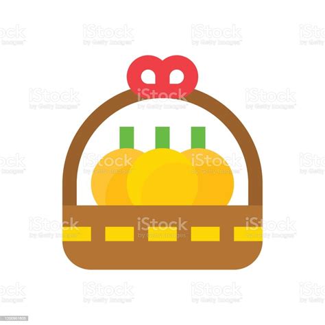 평평한 디자인에서 중국 새해 벡터와 관련된 바구니의 과일 0명에 대한 스톡 벡터 아트 및 기타 이미지 0명 과일 벡터
