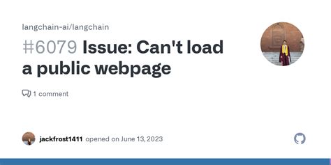 Issue Cant Load A Public Webpage · Issue 6079 · Langchain Ai