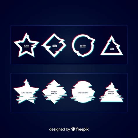 Free Vector Glitch Effect Symbol Collection