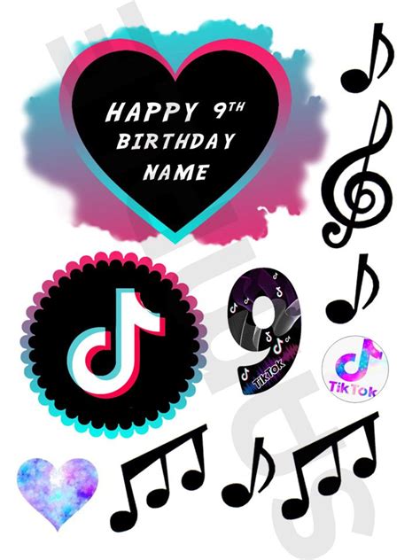Teenage Tik Tok Youtube Personalised Edible Cake Decoration Toppers