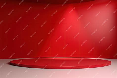 제품 프레젠테이션을 위한 빨간색 스튜디오 배경 창문 그림자가 있는 빈 방 복사 공간이 있는 3d 방 프리미엄 사진
