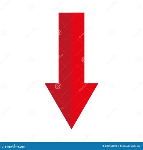 Red Arrow Down Icon Direction Cursor Sign Navigation Concept Realistic Design Vector