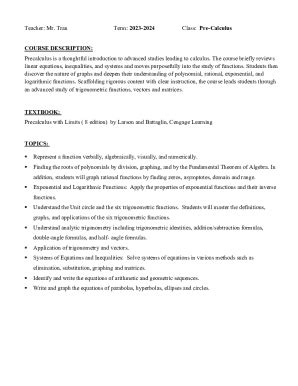 Fillable Online Is Pre Calculus Really Necessary For Calculus Fax Email Print PdfFiller