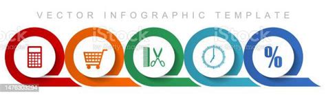 쇼핑 아이콘 세트 계산기 카트 이발사 시계 및 웹 디자인 및 모바일 응용 프로그램에 대 한 백분율과 같은 기타 아이콘 Eps 10의 평면 디자인 인포 그래픽 벡터 템플릿 0