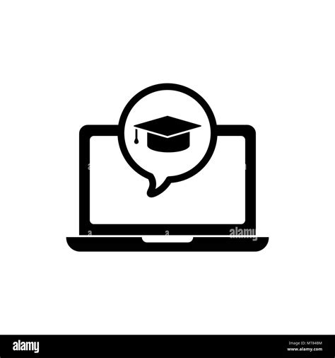 E Learning Icon Simple Distance Education Symbol Stock Vector Image