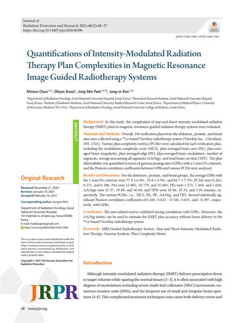 Pdf Quantifications Of Intensity Modulated Radiation Therapy Plan