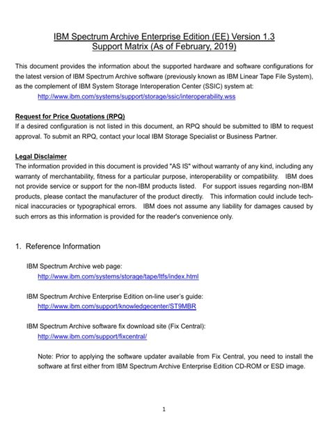 Ibm Spectrum Archive Enterprise Edition Ee Version 13 Support Matrix