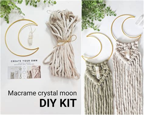 Macrame Moon And Crystal Diy Kit Beginner Tutorial And Materials