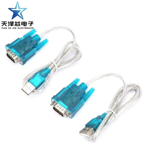 2 Pcs Hl 340 Usb To Rs232 Com Port Serial Pda 9 Pin Db9 Cable Adapter