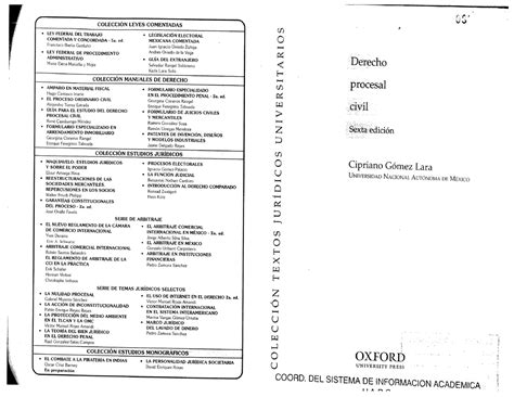 Cipriano Gomez Lara Derecho Procesal Civil Derecho Procesal Civil