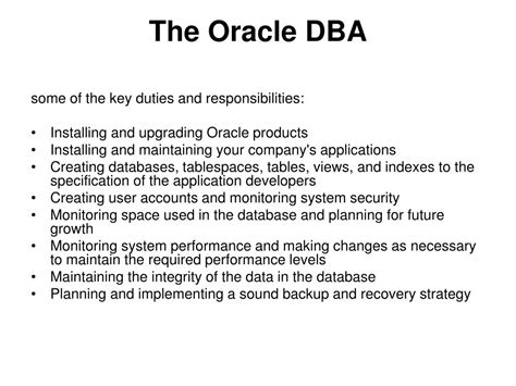 PPT Managing The Oracle RDBMS PowerPoint Presentation Free Download ID
