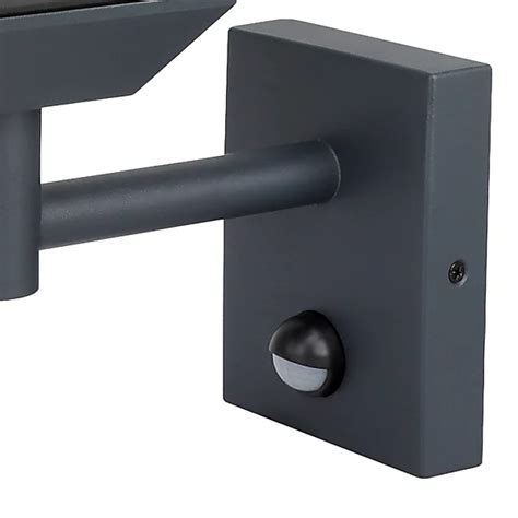 Goodhome Docker Fixed Matt Dark Grey Pir With Motion Sensor Outdoor Wall Light 25w