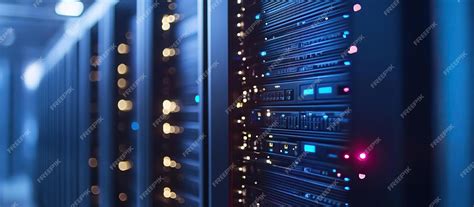 Server Room Data Center Technology Premium Ai Generated Psd