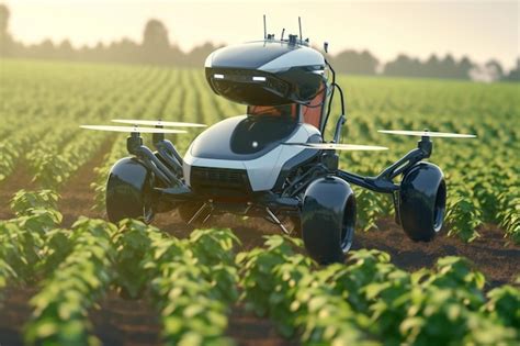 Premium Ai Image Illustration Of Robotic Agriculture And Autonomous Car Operating In An