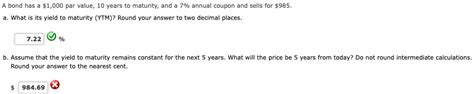 Solved A Bond Has A Par Value Years To Maturity Chegg