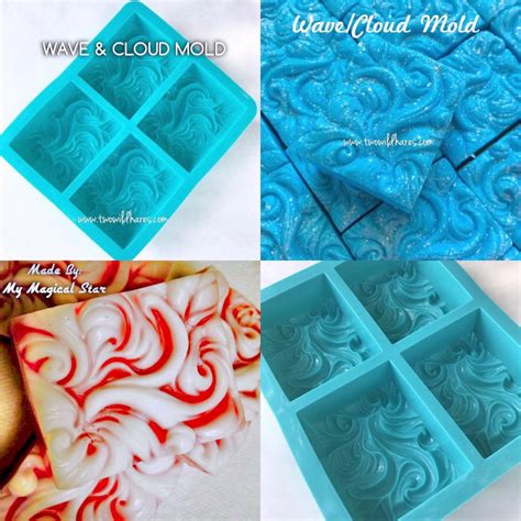 2 Pack Wave Cloud And Smoke Soap Mold 35oz Cavity Silicone Ocean