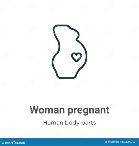 Woman Pregnant Outline Vector Icon Thin Line Black Woman Pregnant Icon
