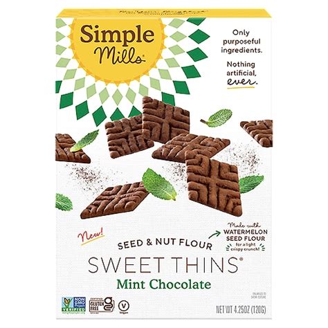 Simple Mills Seed And Nut Flour Mint Chocolate Sweet Thins 425 Oz Fairway