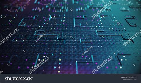 circuit board pattern close cpu data stock illustration 1867037959