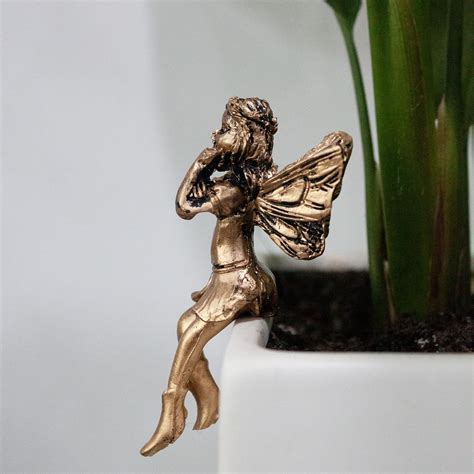 Buy Gaoyh Miniature Fairies Flower Pot Hugger Resin Vintage Bronze