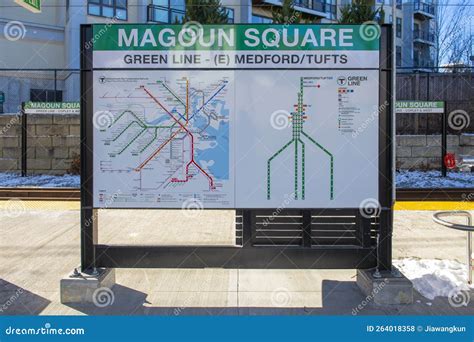 Mbta Green Line Extension Magoun Square Station Somerville Ma Usa