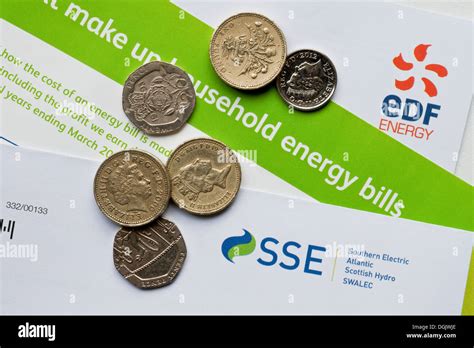 Close Up Of EDF Energy And SSE Gas And Electricity Bill Bills Price Stock Photo Alamy