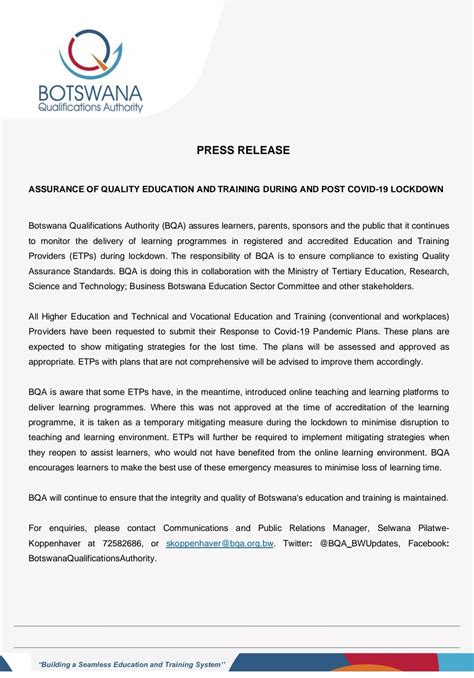 bqa assures quality the business weekly and review