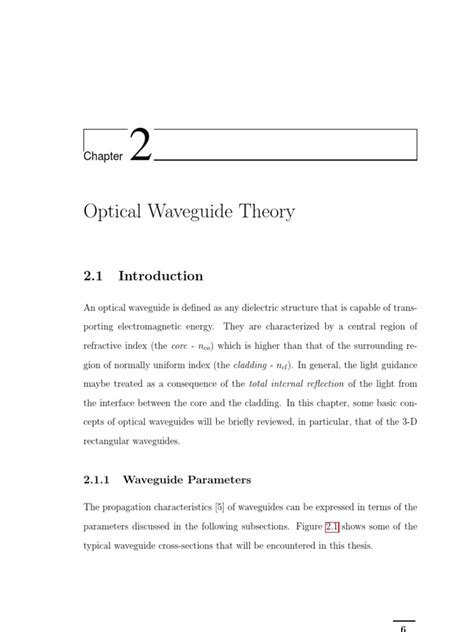 Optical Waveguide Theory Pdf Waveguide Refractive Index