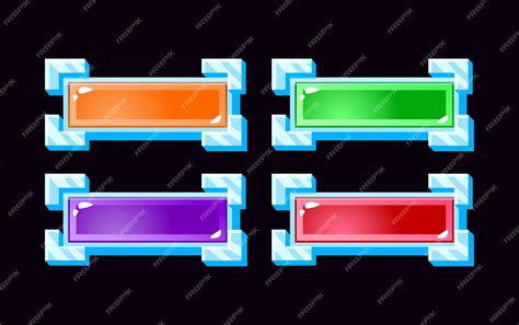 Premium Vector Set Of Gui Jelly Button With Silver Border For Game Ui