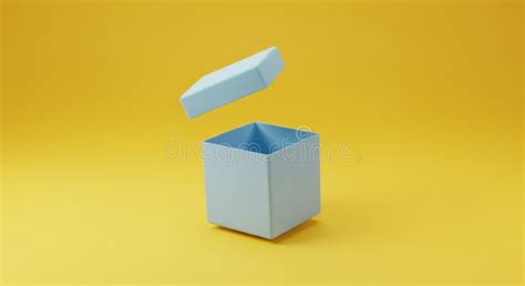 Floating Open Blue Box Yellow Background Stock Photos Free Royalty Free Stock Photos From
