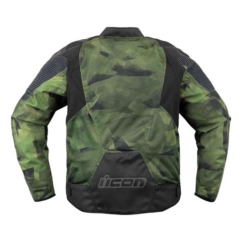 Blouson Textile Icon Overlord3™ Mesh Camouflagevert Équipement Route