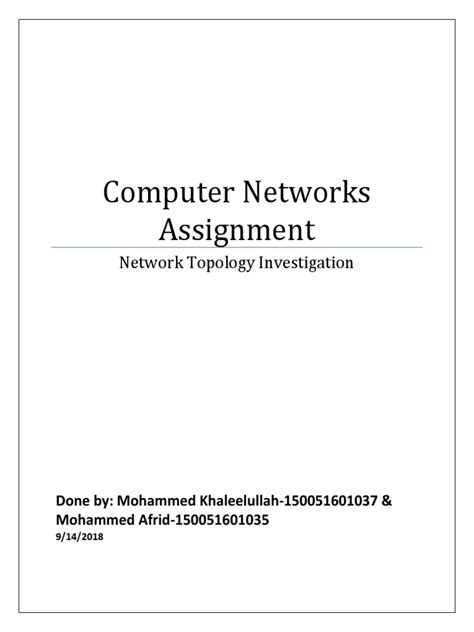Network Assignment Pdf Network Switch Network Topology