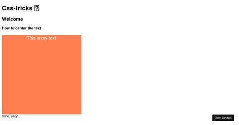 Text Align Center Codesandbox