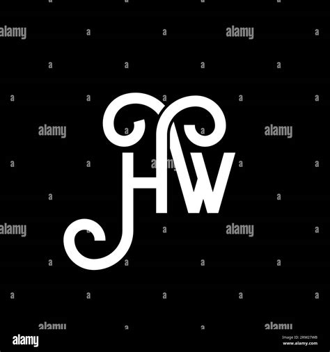 Hw Letter Logo Design On Black Background Hw Creative Initials Letter