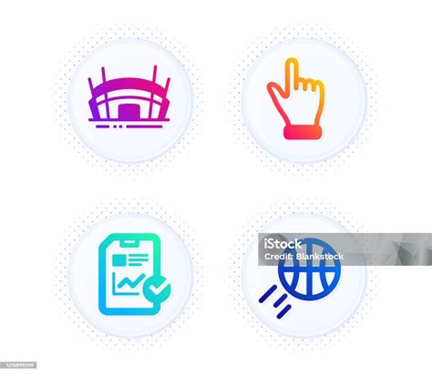 아레나 경기장 보고서 체크리스트 및 손 아이콘 세트를 클릭합니다 농구 간판입니다 벡터 경쟁에 대한 스톡 벡터 아트 및 기타 이미지 경쟁 다이어그램 몸짓 Istock