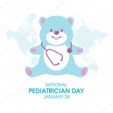 Día Nacional del Pediatra vector Lindo oso de peluche doctor juguete