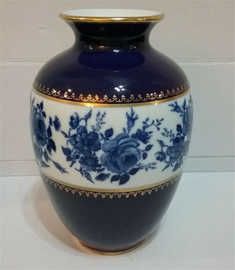 Royal Porzellan Bavaria Kpm Germany Handarbeit Echt Cobalt Blue Vase 26