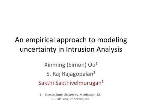 PPT An Empirical Approach To Modeling Uncertainty In Intrusion Analysis PowerPoint