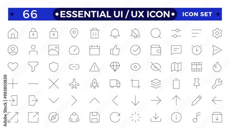 best collection of ui ux icon set user interface icon set collection