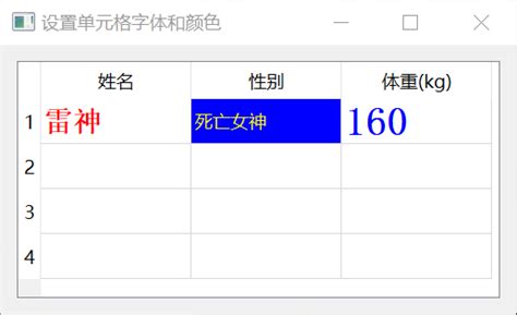 pyqt5基础学习 qfont 构造字体和颜色 1 qtabelwidgetitem setfont qfont 设置表格的属性 2