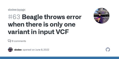 Beagle Throws Error When There Is Only One Variant In Input Vcf · Issue