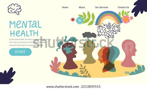 Mental Health Medical Treatment Vector Illustration Stock Vector
