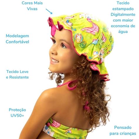 Chapéu Infantil Praia Dupla Face Com Proteção Uv50 Cecí Moda Praia