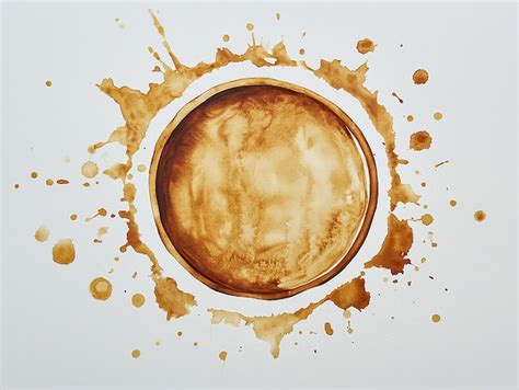 A Round Circle Of Coffee With A Picture Of A Cup Of Coffee Premium Ai