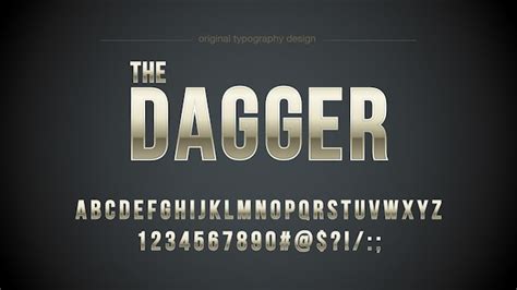 Premium Vector Metallic Bold Typography Design