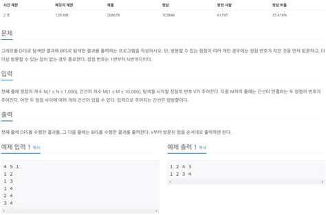 C 백준 1260 Dfs와 Bfs