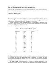 Lab Pdf Lab Measurements And Instrumentation In This Lab The Babe Will Practice