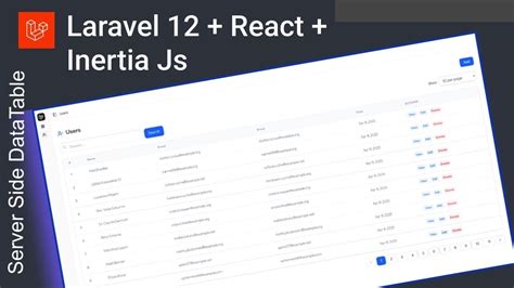 Laravel 12 React Inertiajs Server Side Datatable Full Crud With