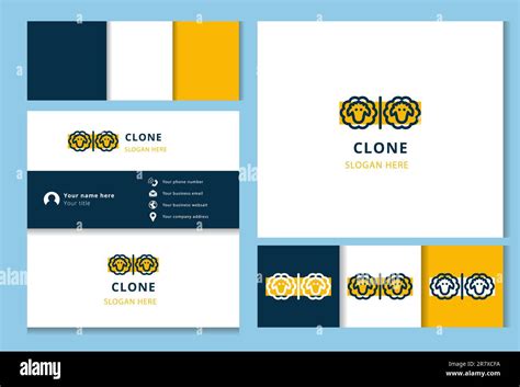 Clone Logo Design With Editable Slogan Branding Book And Business Card Template Stock Vector